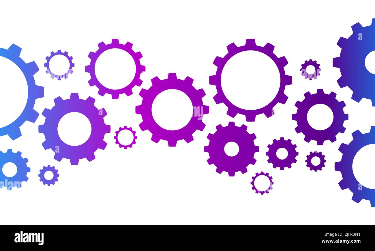 Illustration gear set. Gear set for banner and header. Vector ...