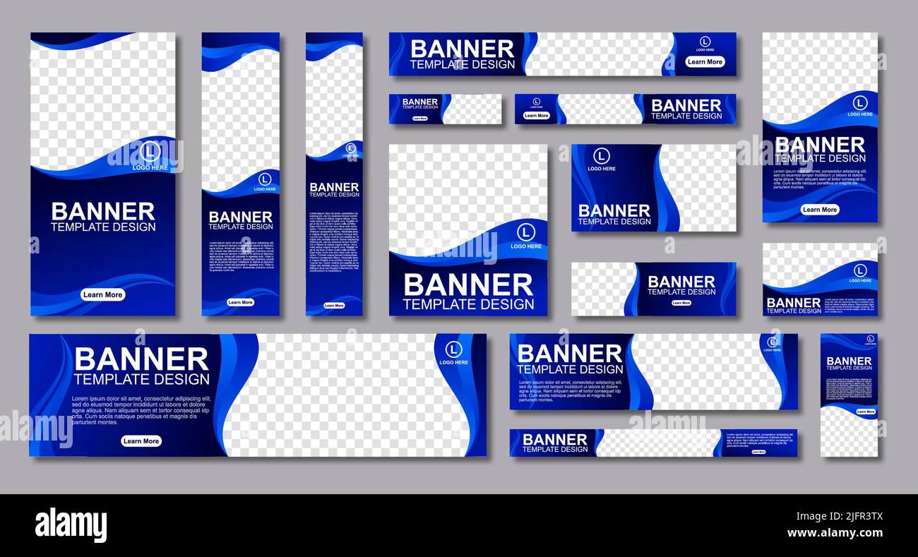 set of creative web banners of standard size with a place for photos ...