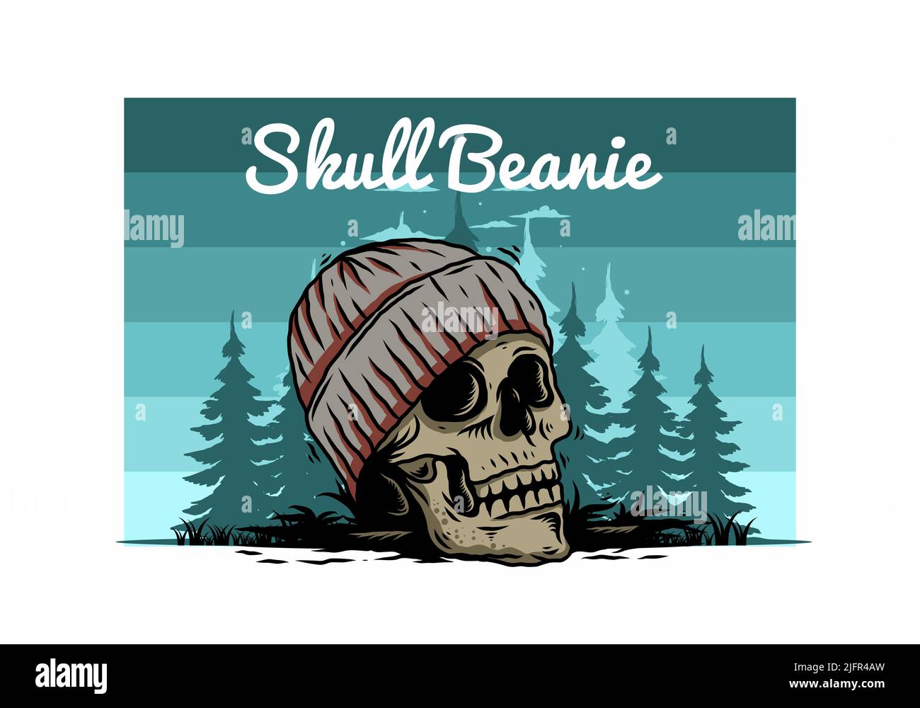 Illustration design of a Skull head wearing beanie Stock Vector Image ...