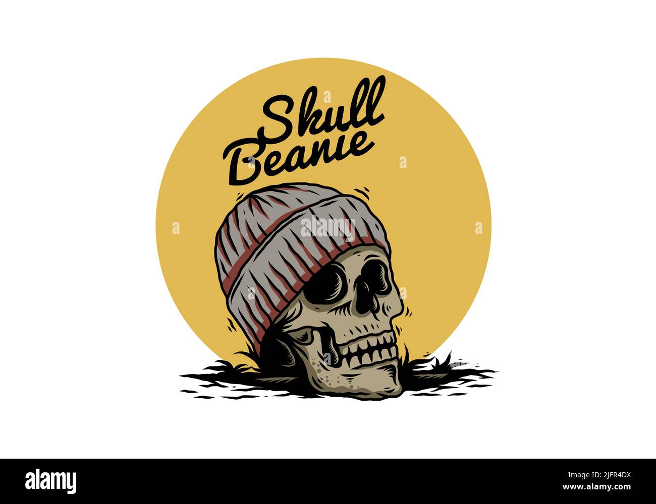 Illustration design of a Skull head wearing beanie Stock Vector Image ...