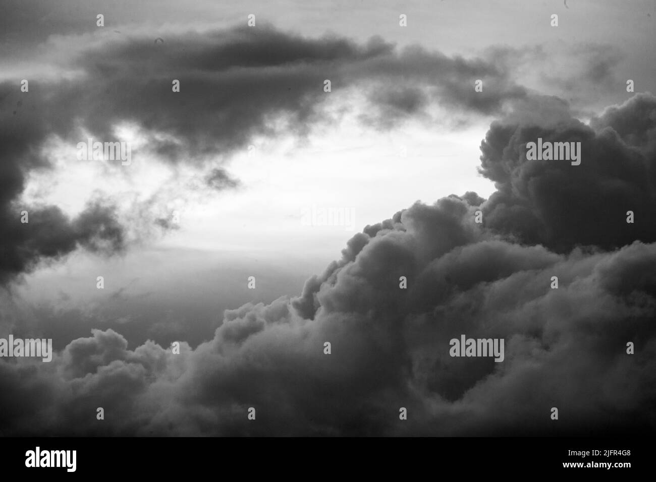A grayscale aerial of clouds in the sky Stock Photo - Alamy