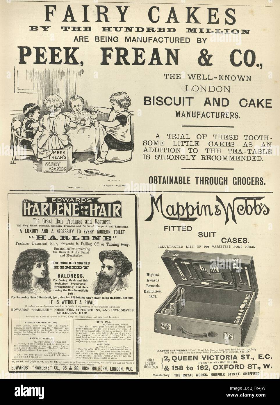 Victorian newspaper adverts, Peek Frean & Co, Fairy cakes, Edwards ...