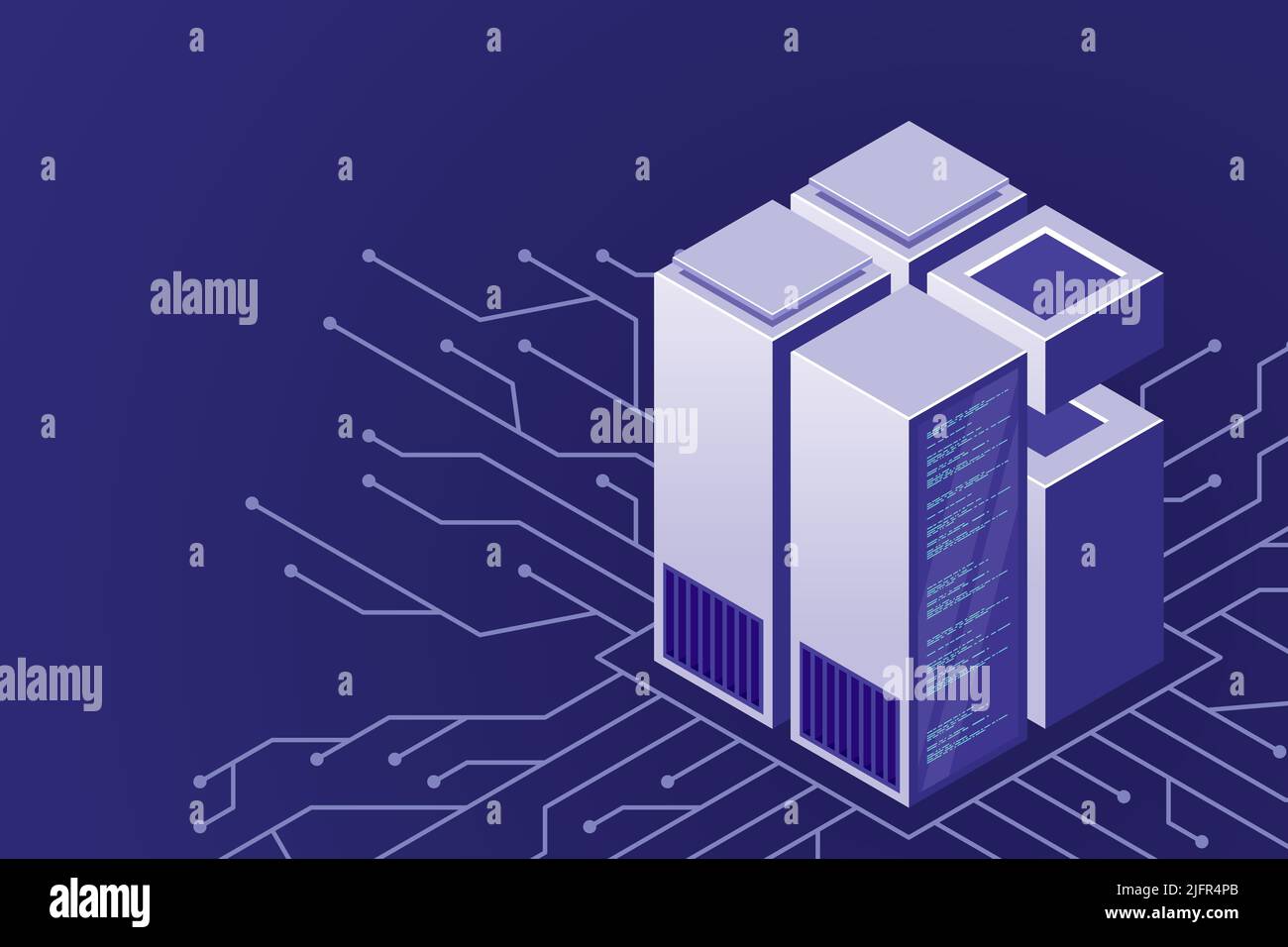 Isometric servers vector design. Isometric Data center. Data center ...