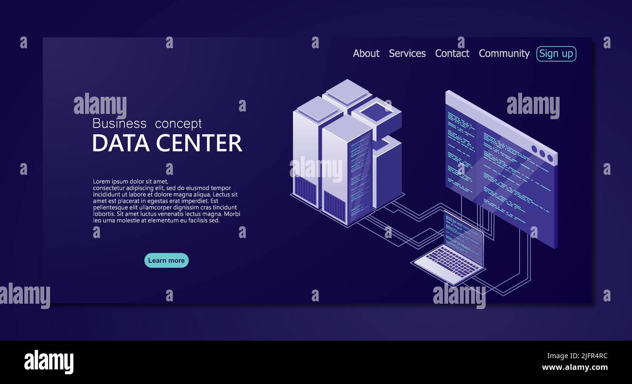 Processing data center server room Stock Vector Images - Alamy