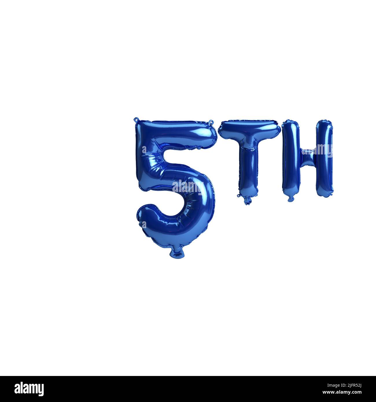 3d illustration of 5th blue balloons isolated on white background Stock ...