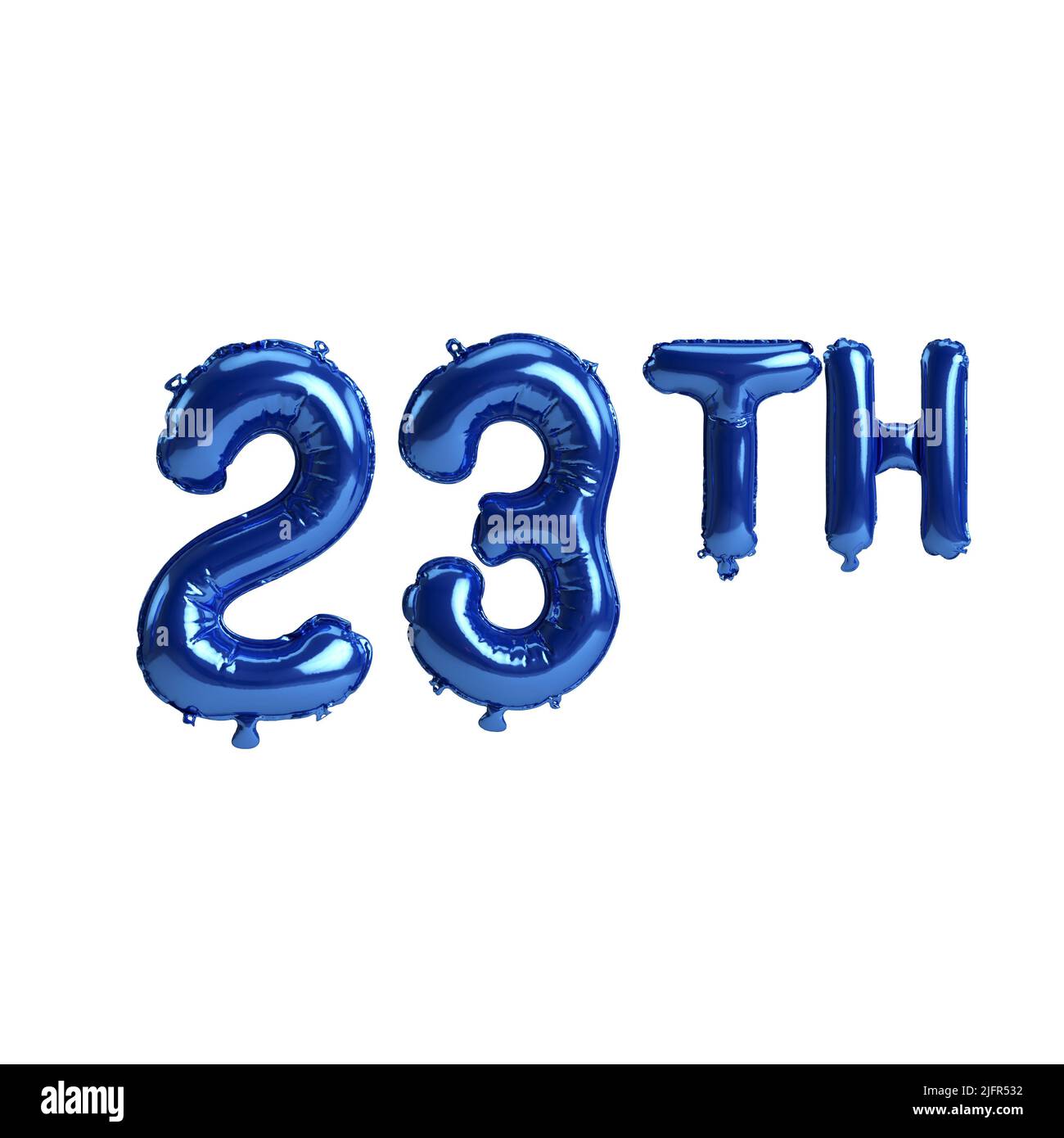 3d illustration of 23th blue balloons isolated on white background ...