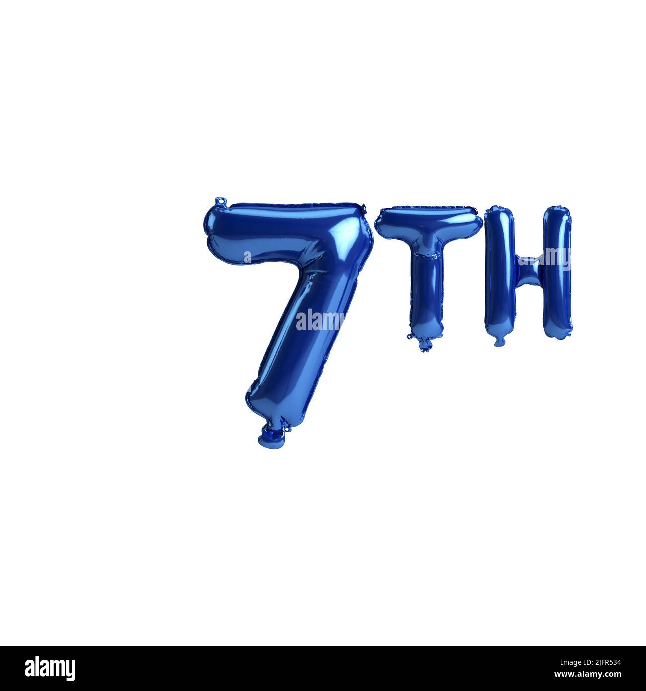 3d illustration of 7th blue balloons isolated on white background Stock ...