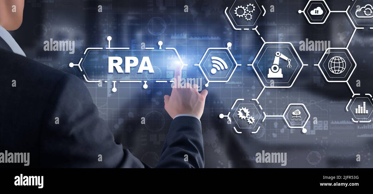 RPA. Robotic process automation concept on virtual screen Stock Photo - Alamy