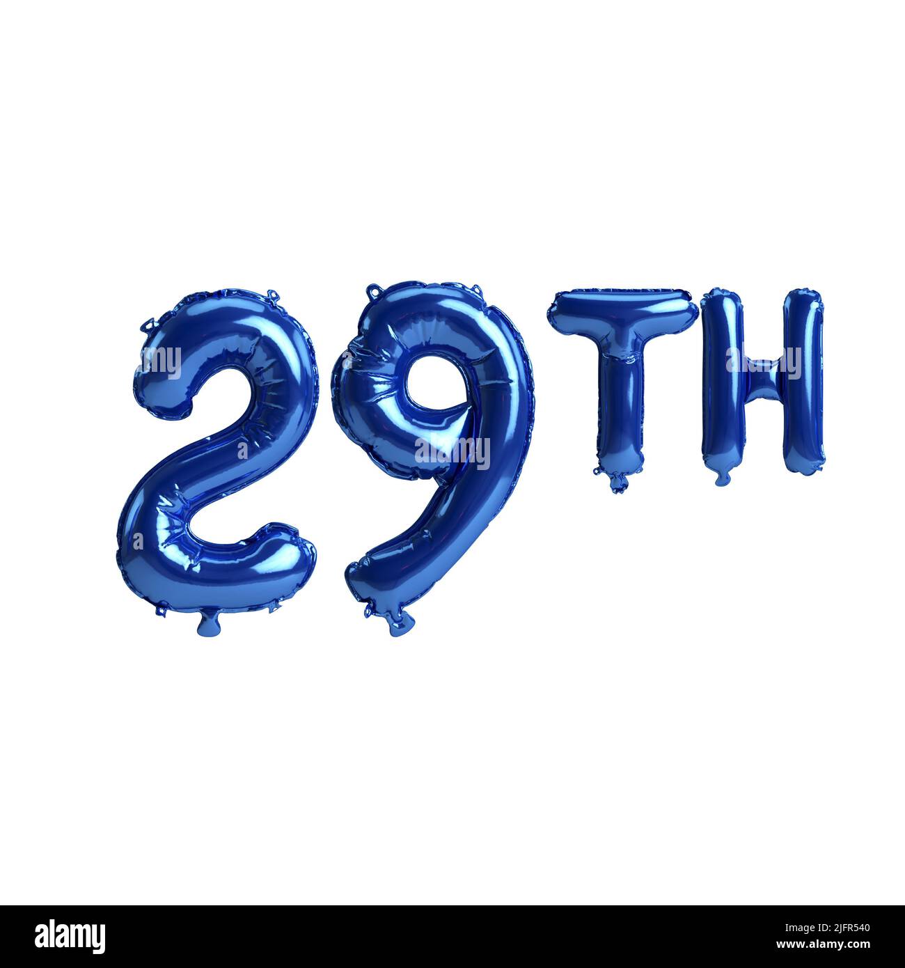 3d illustration of 29th blue balloons isolated on white background ...