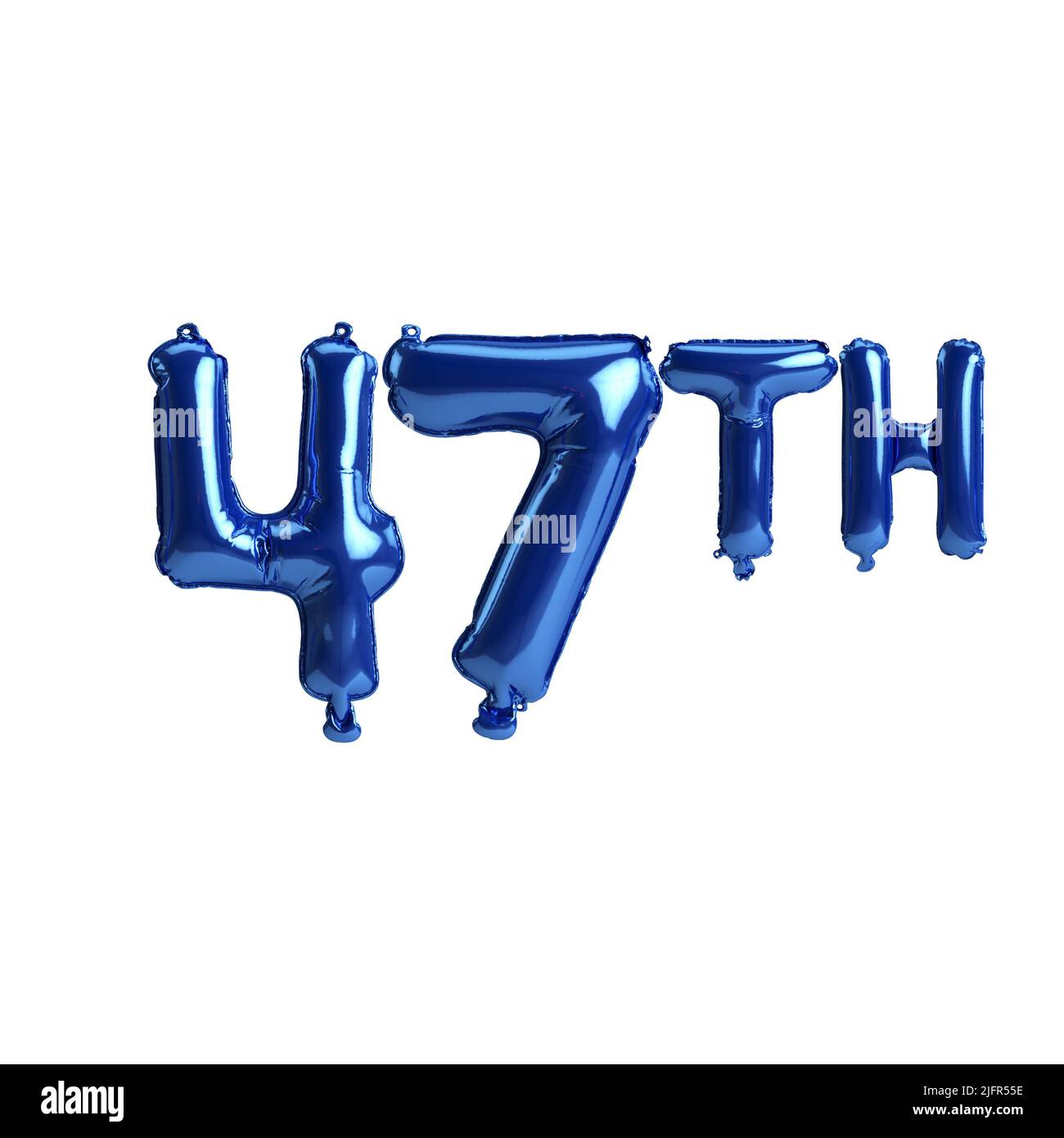 3d illustration of 47th blue balloons isolated on white background ...