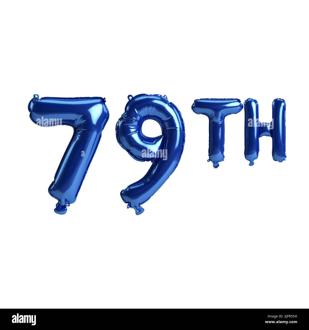 3d illustration of 79th blue balloons isolated on white background ...