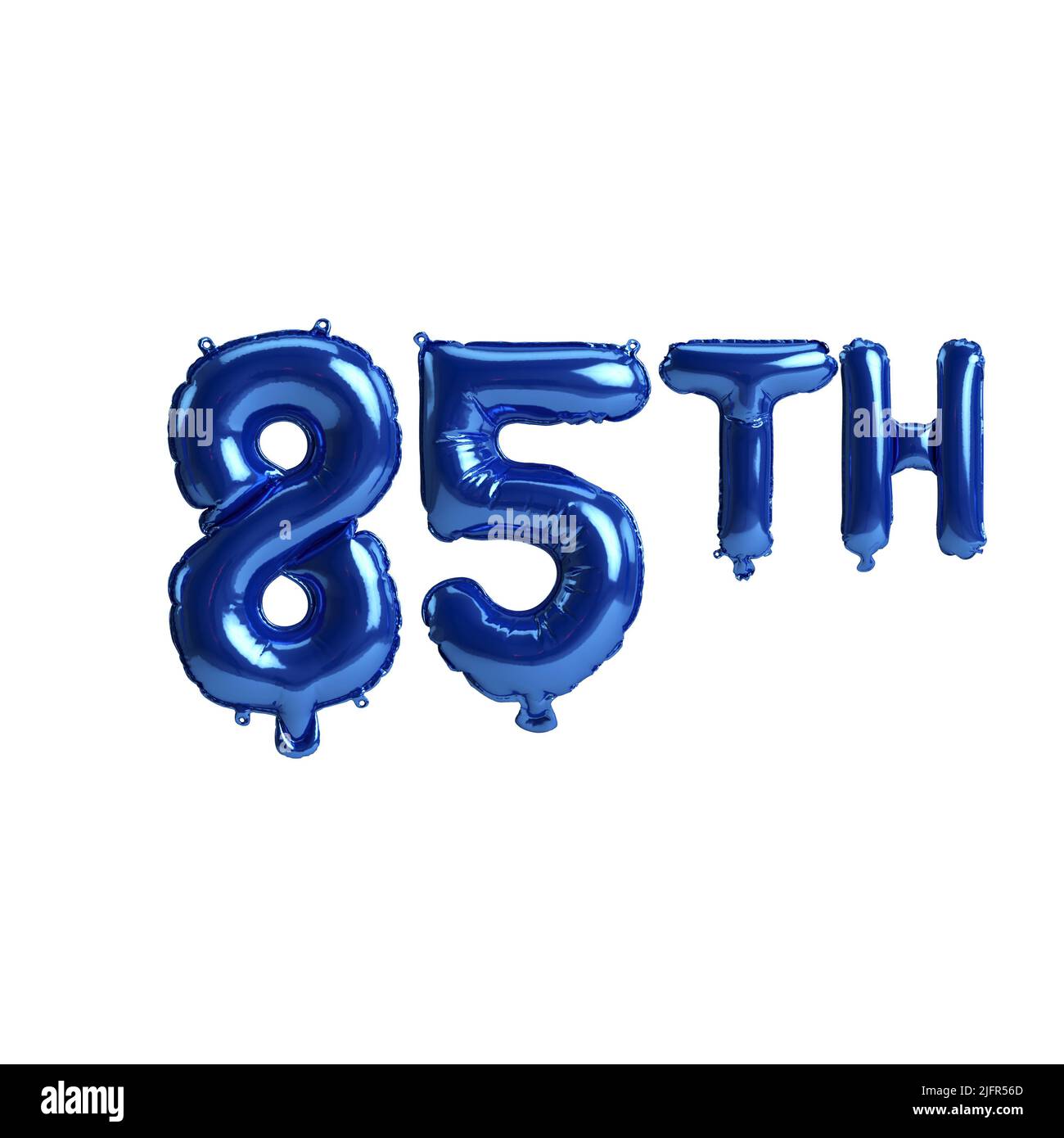 3d illustration of 85th blue balloons isolated on white background ...
