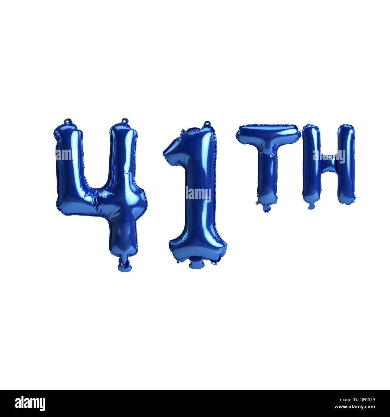 3d illustration of 41th blue balloons isolated on white background ...