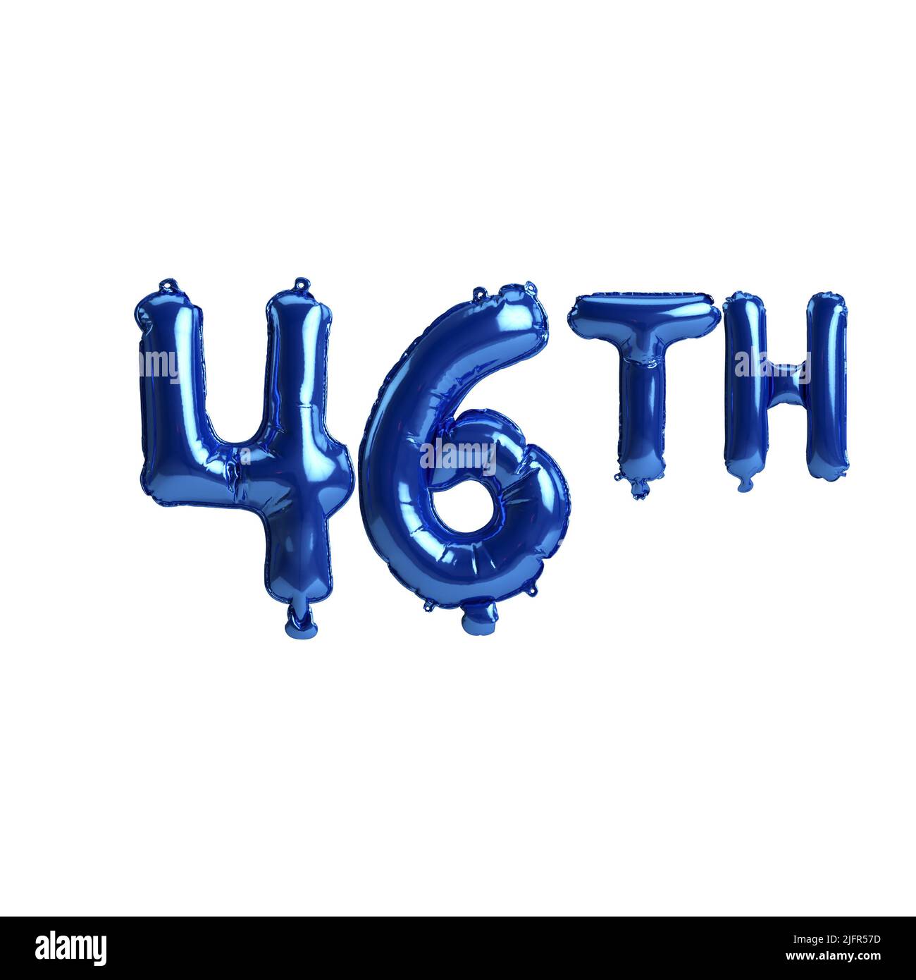 3d illustration of 46th blue balloons isolated on white background ...