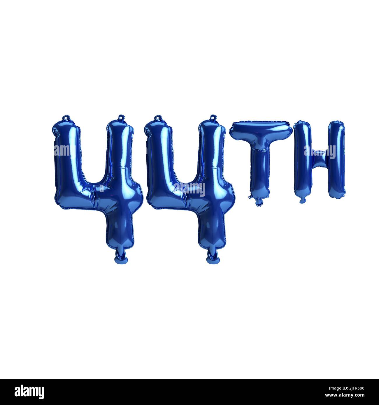 3d illustration of 44th blue balloons isolated on white background ...
