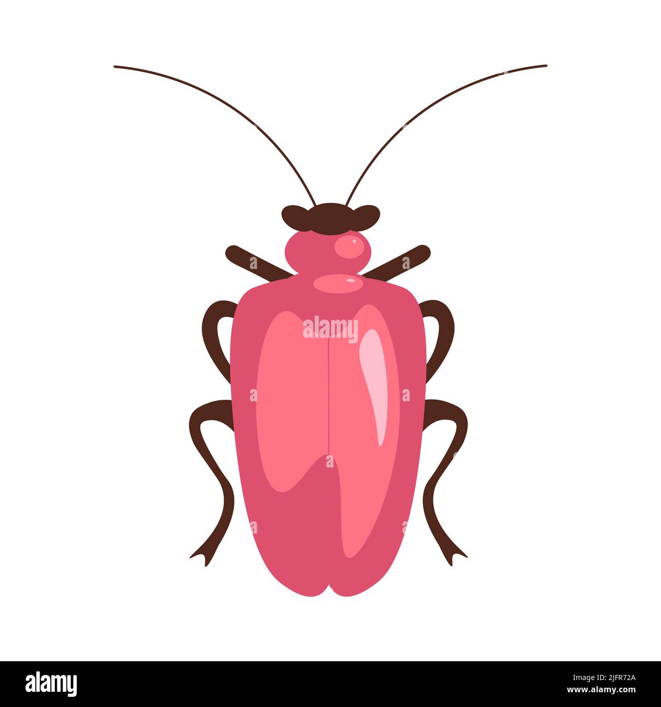 Red beetle top view isolated on a white background. Flat Art Vector ...