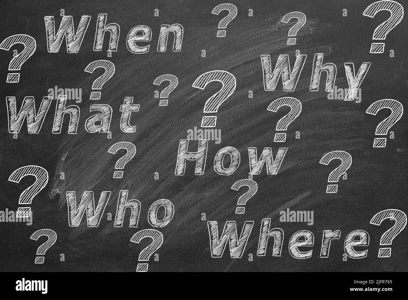 Six most common questions: Who, what, where, when, why, how with ... Six most common questions: Who, what, where, when, why, how with ...