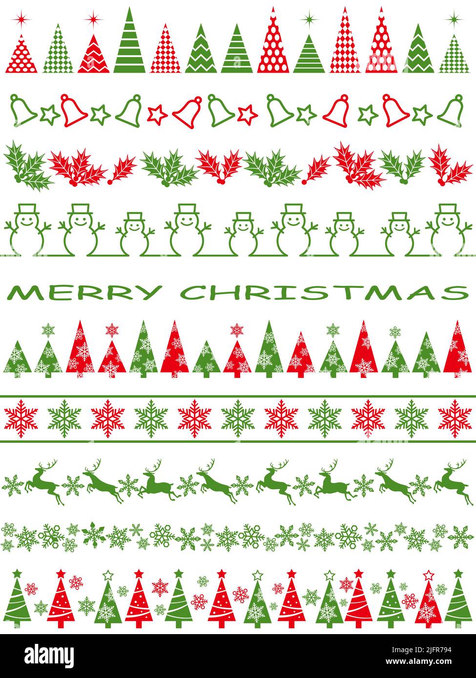 Christmas Vector Borders Set Composed Of Variety Of Christmas Elements ...