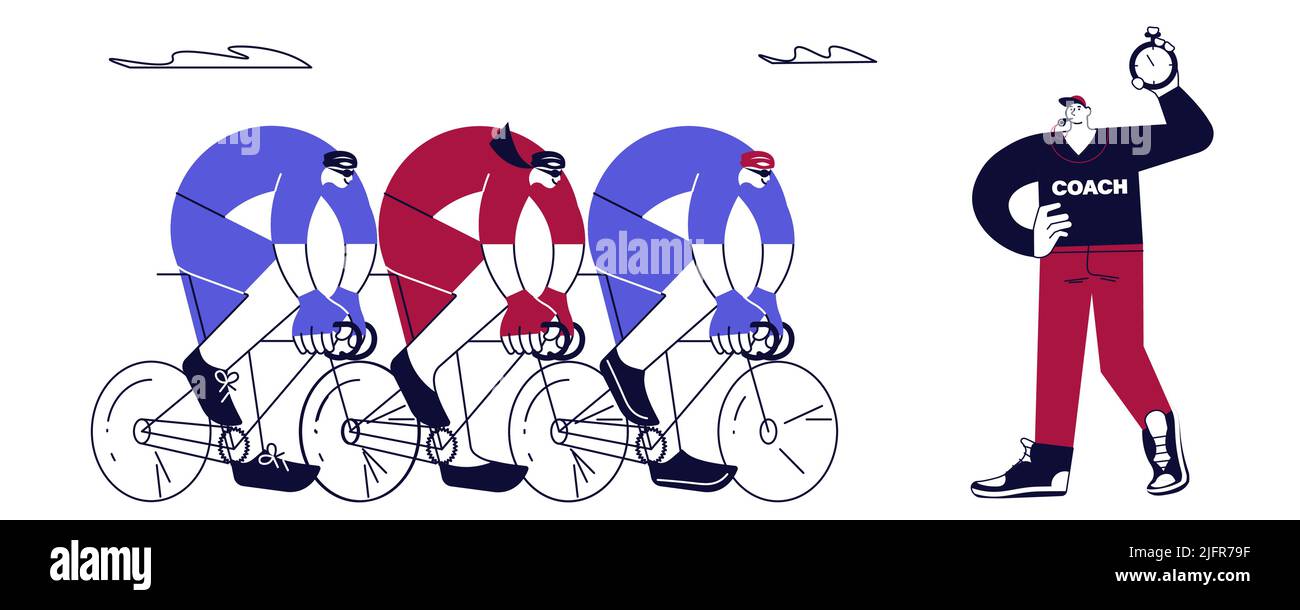 Cyclists coach Stock Vector Images - Alamy