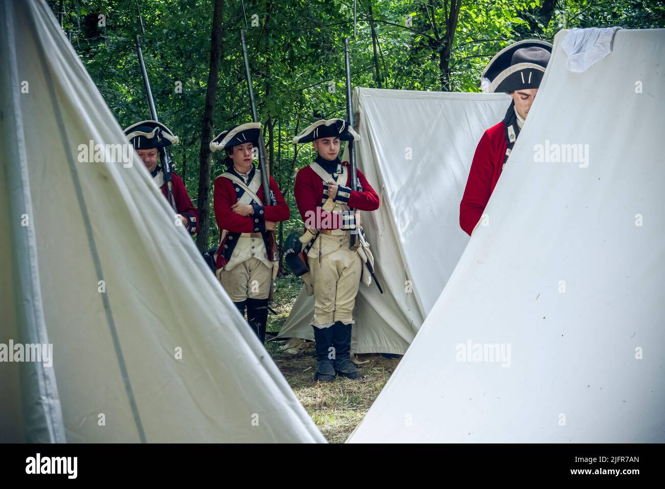 American War of Independence. British Army, Red Coats Stock Photo - Alamy