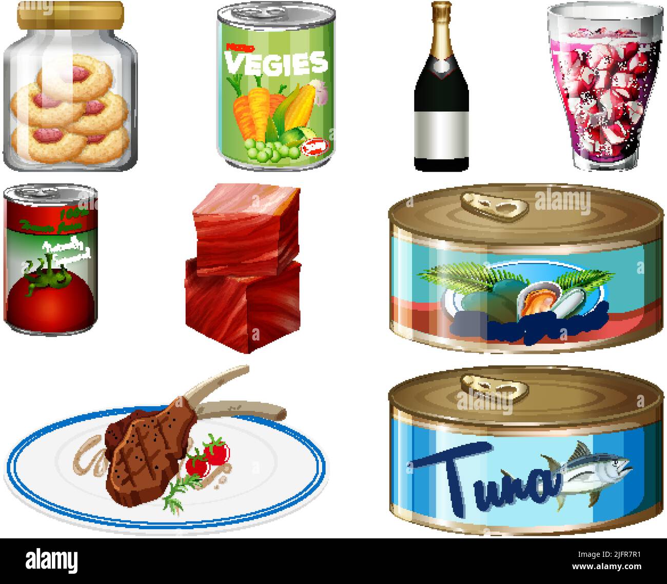 Different foods cartoon collection illustration Stock Vector Image ...