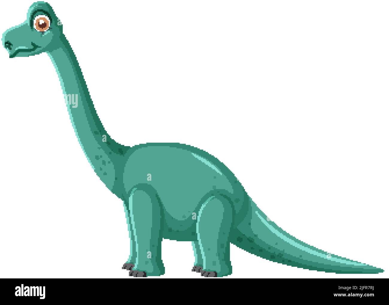 Cute Brachiosaurus Dinosaur Cartoon illustration Stock Vector Image ...