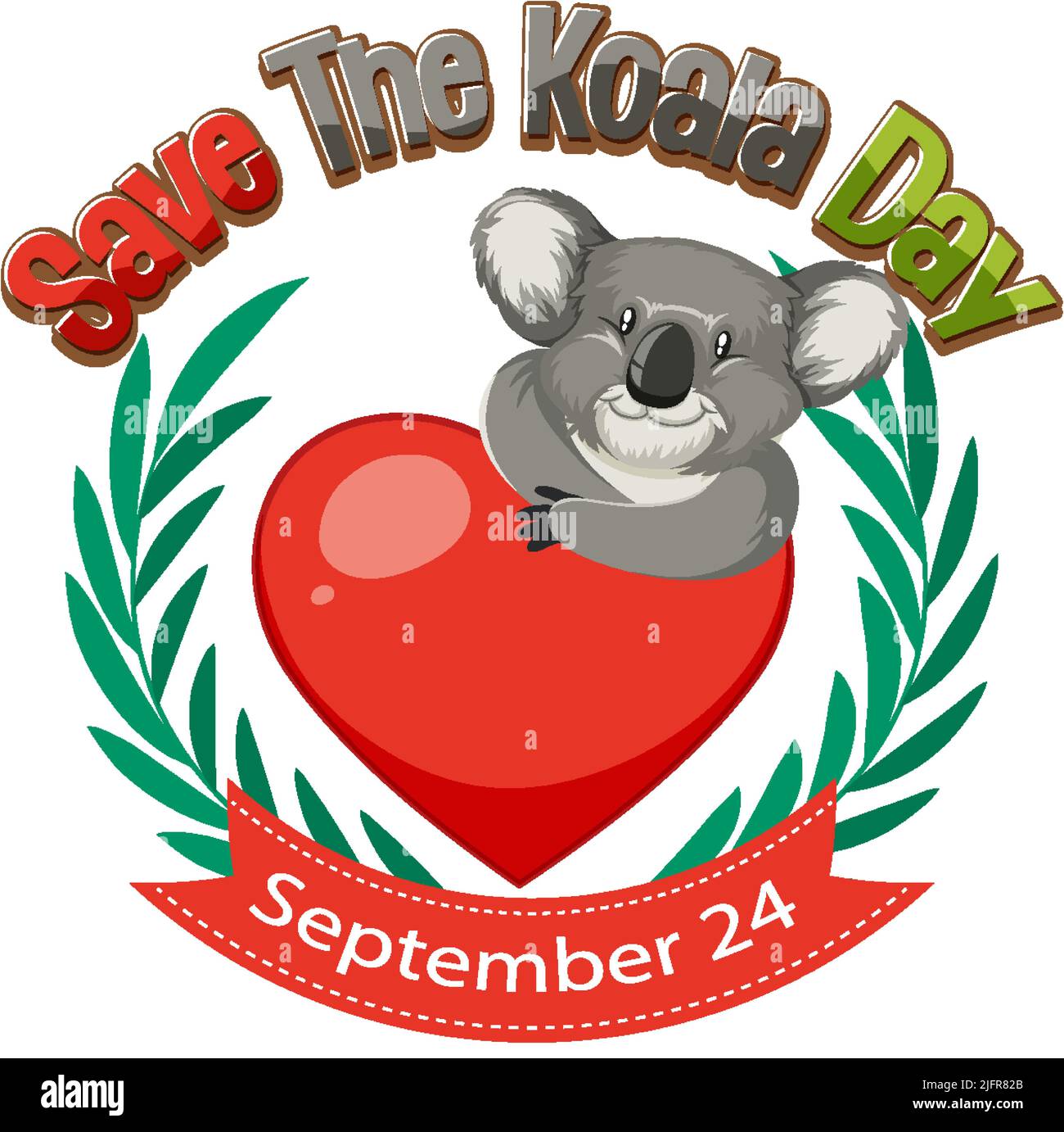 Save the koala day banner design illustration Stock Vector Image & Art ...