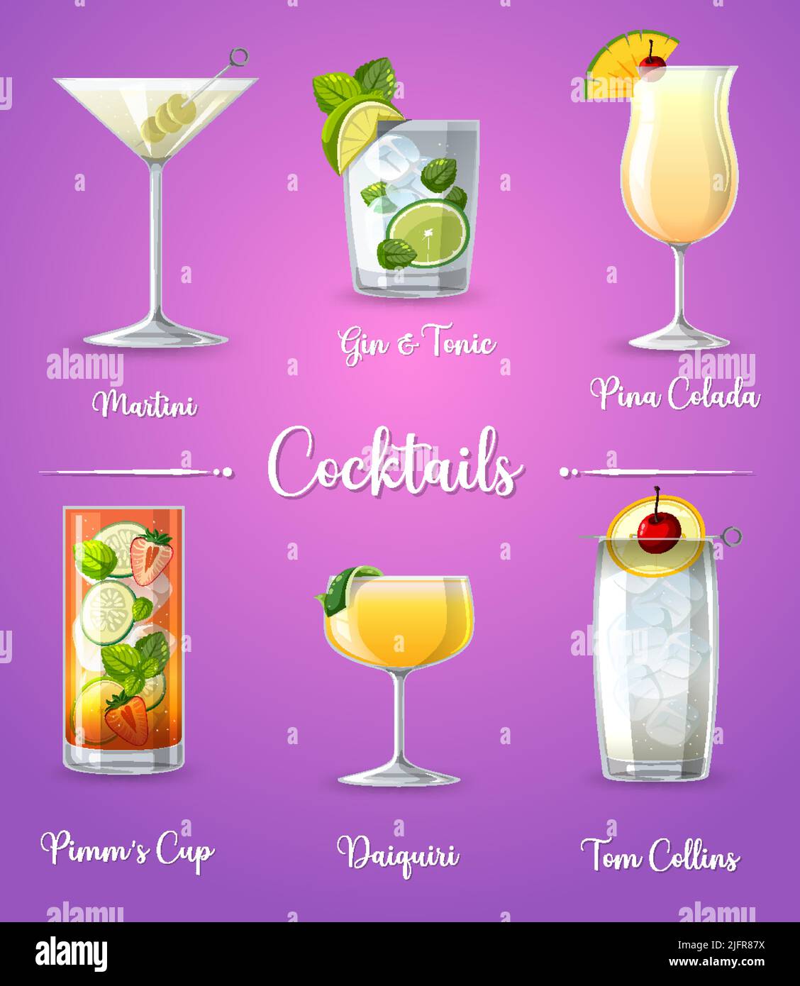 Cocktail menu poster design illustration Stock Vector Image & Art - Alamy