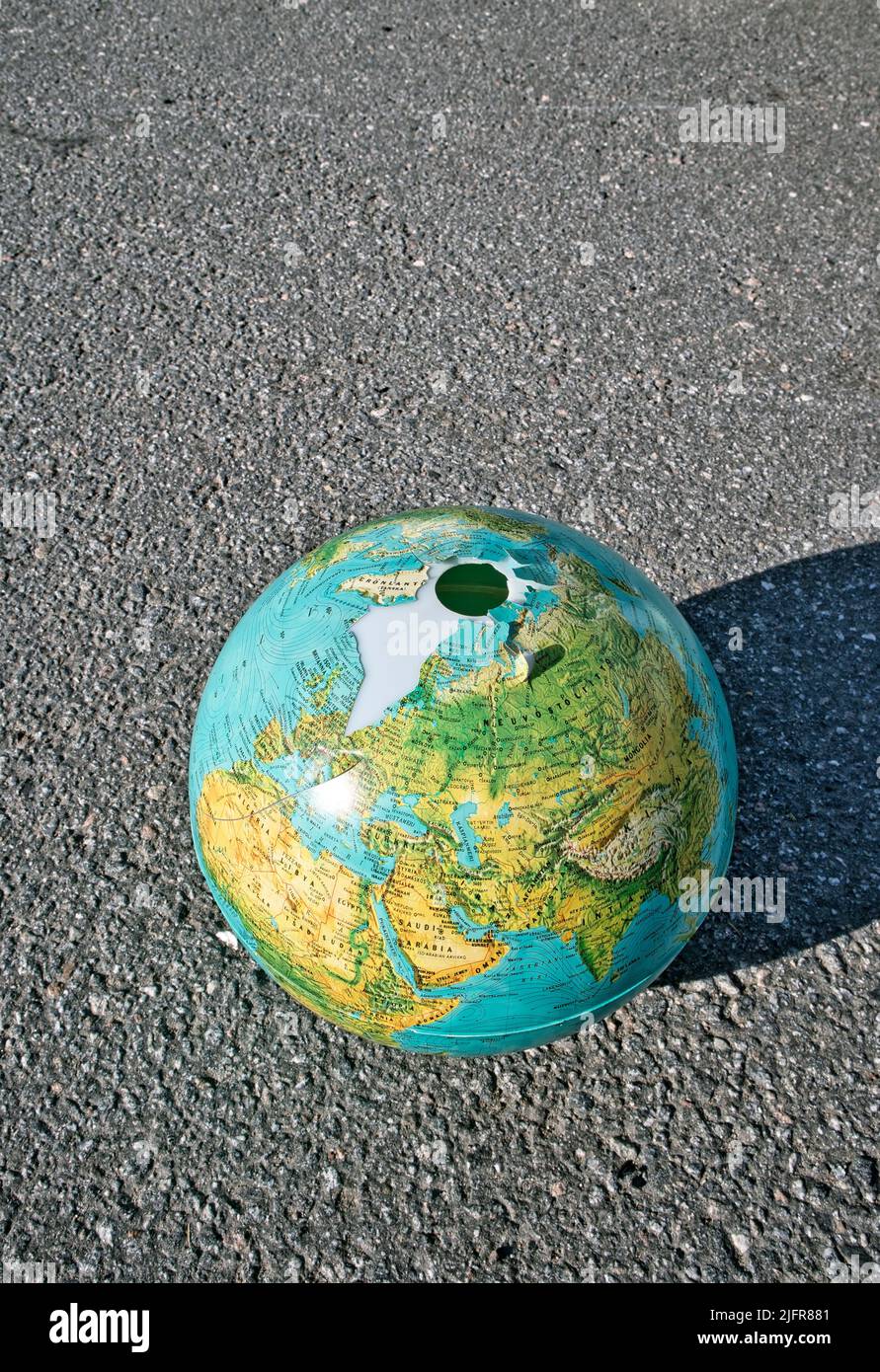 damaged old world globe map Stock Photo - Alamy