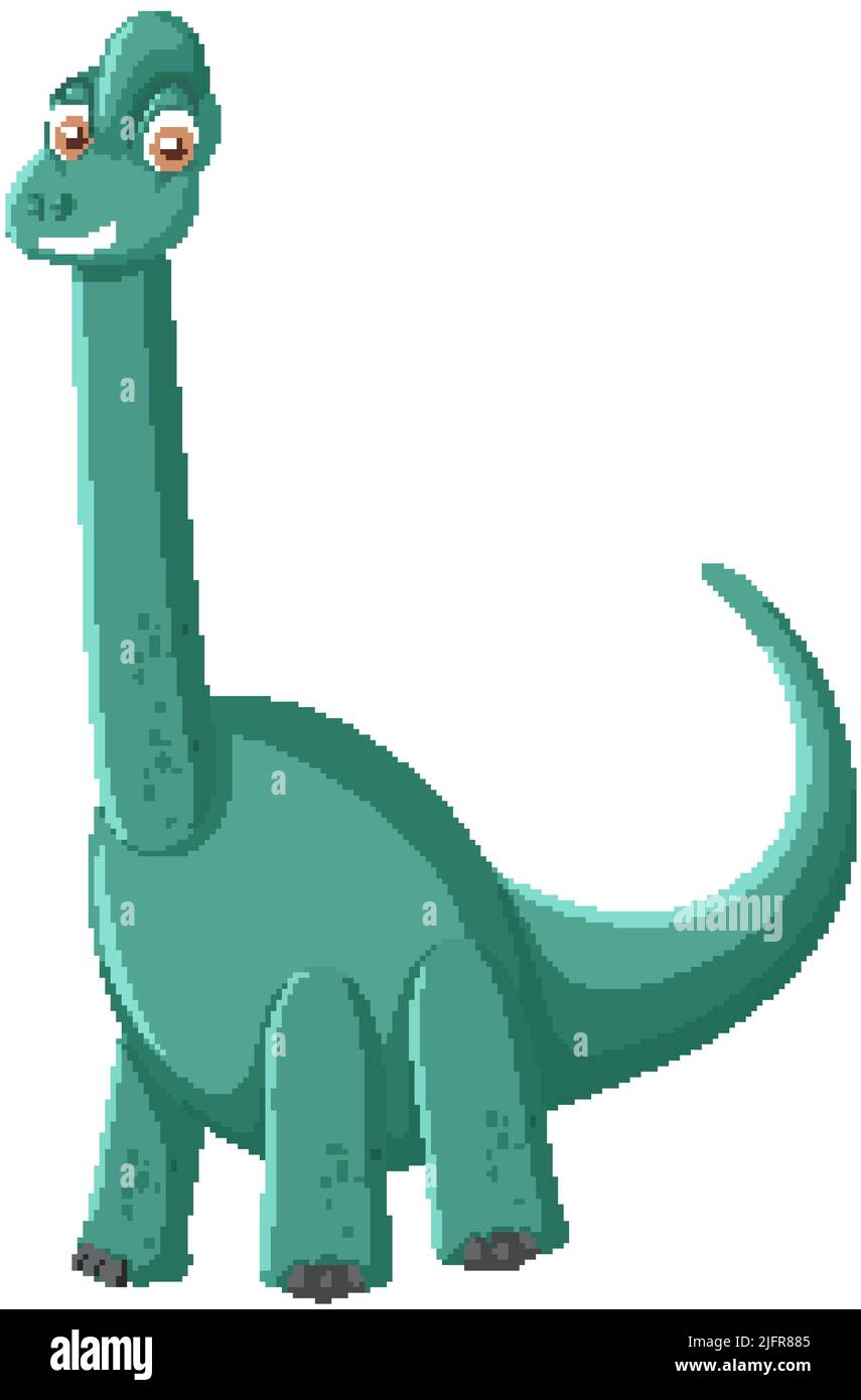 Cute Brachiosaurus Dinosaur Cartoon illustration Stock Vector Image ...