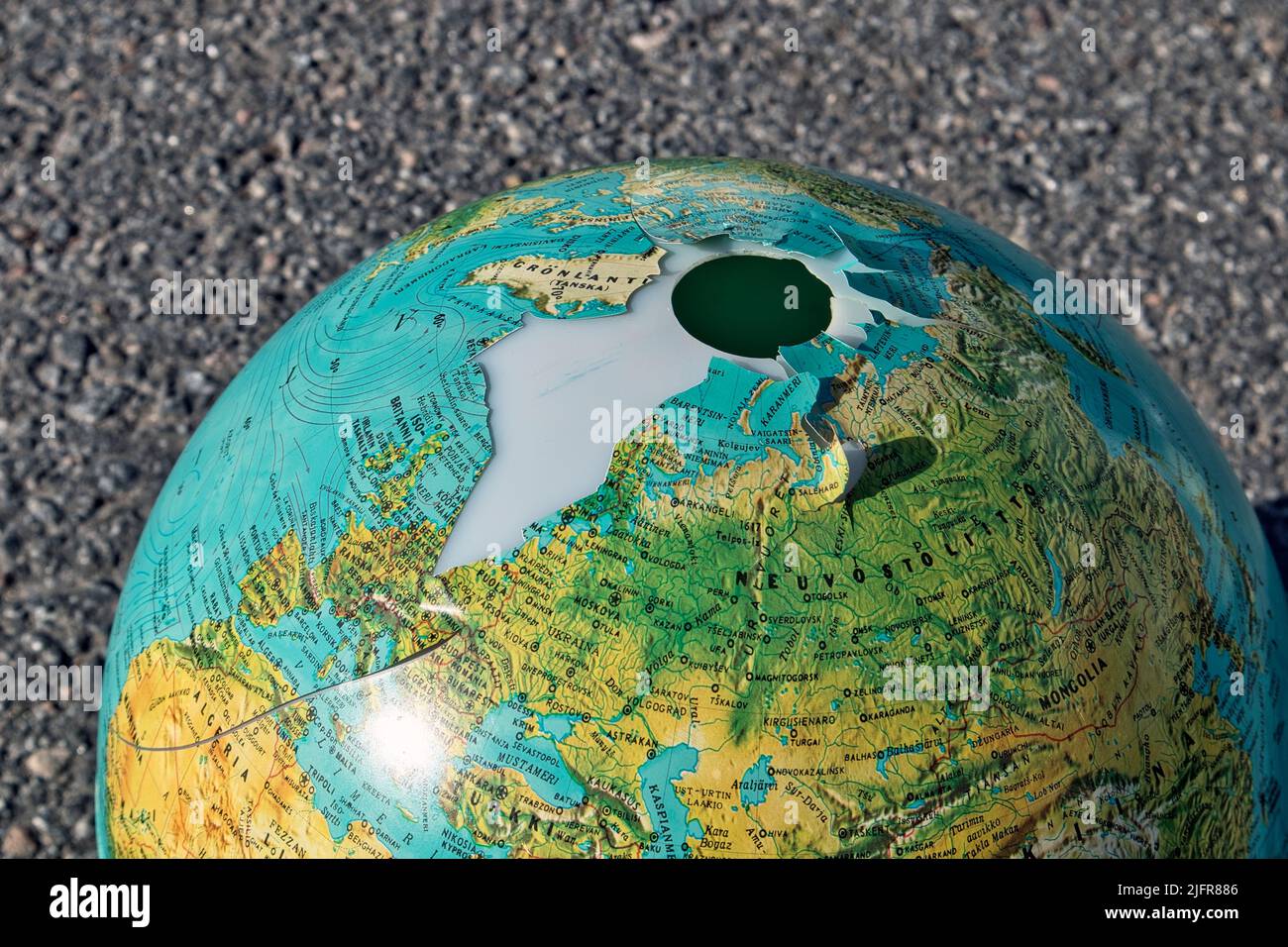 damaged old world globe map Stock Photo - Alamy