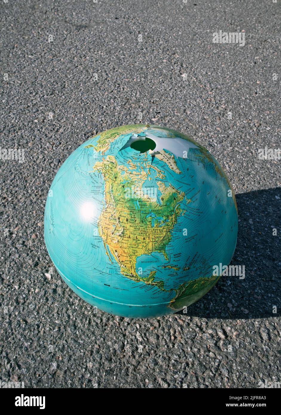 damaged old world globe map Stock Photo - Alamy