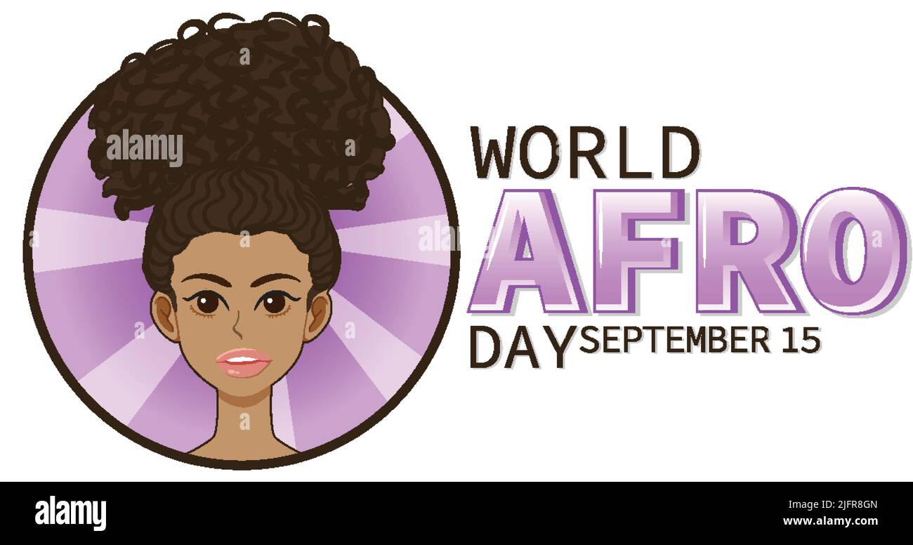 World Afro Day September 15 Banner Design illustration Stock Vector ...
