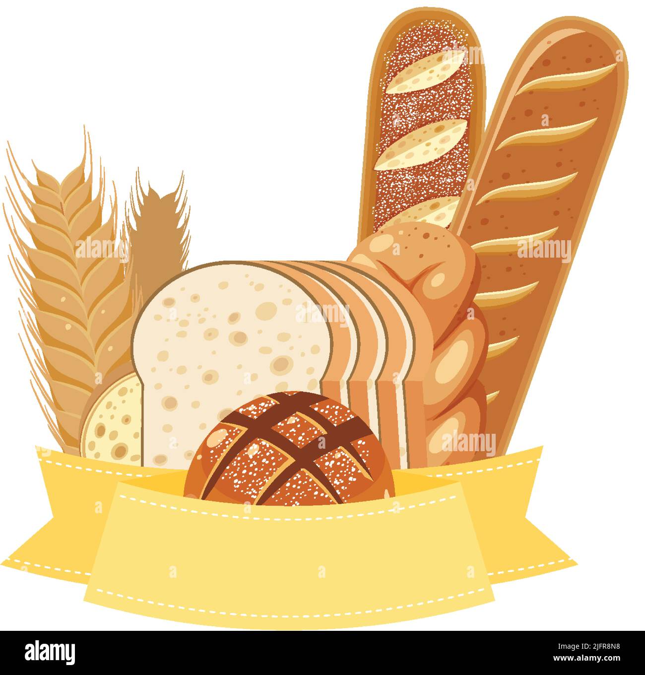 Different types of breads illustration Stock Vector Image & Art - Alamy