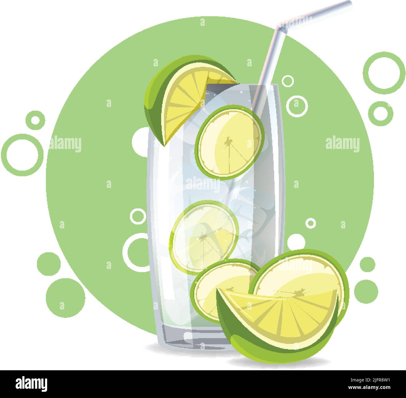 Gin and tonic cocktail in the glass on white background illustration ...