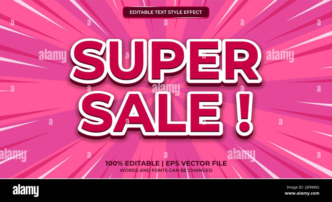 Super sale text effect template. Editable text effect. Promotional sale ...