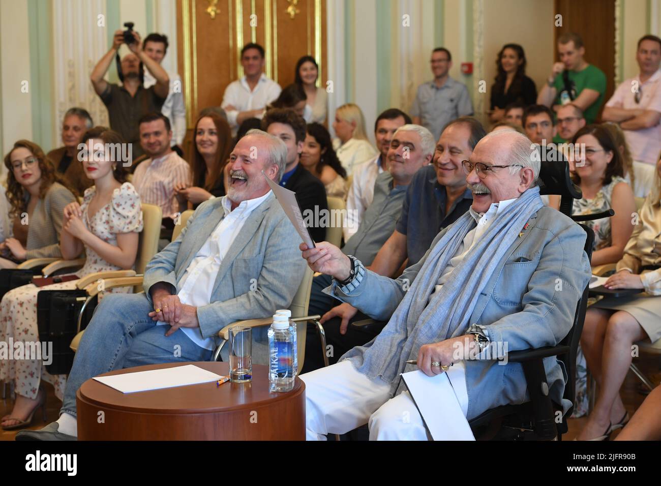 Moscow. (from left to right) Directors Vladimir Hotinenko, Igor Yatsko ...