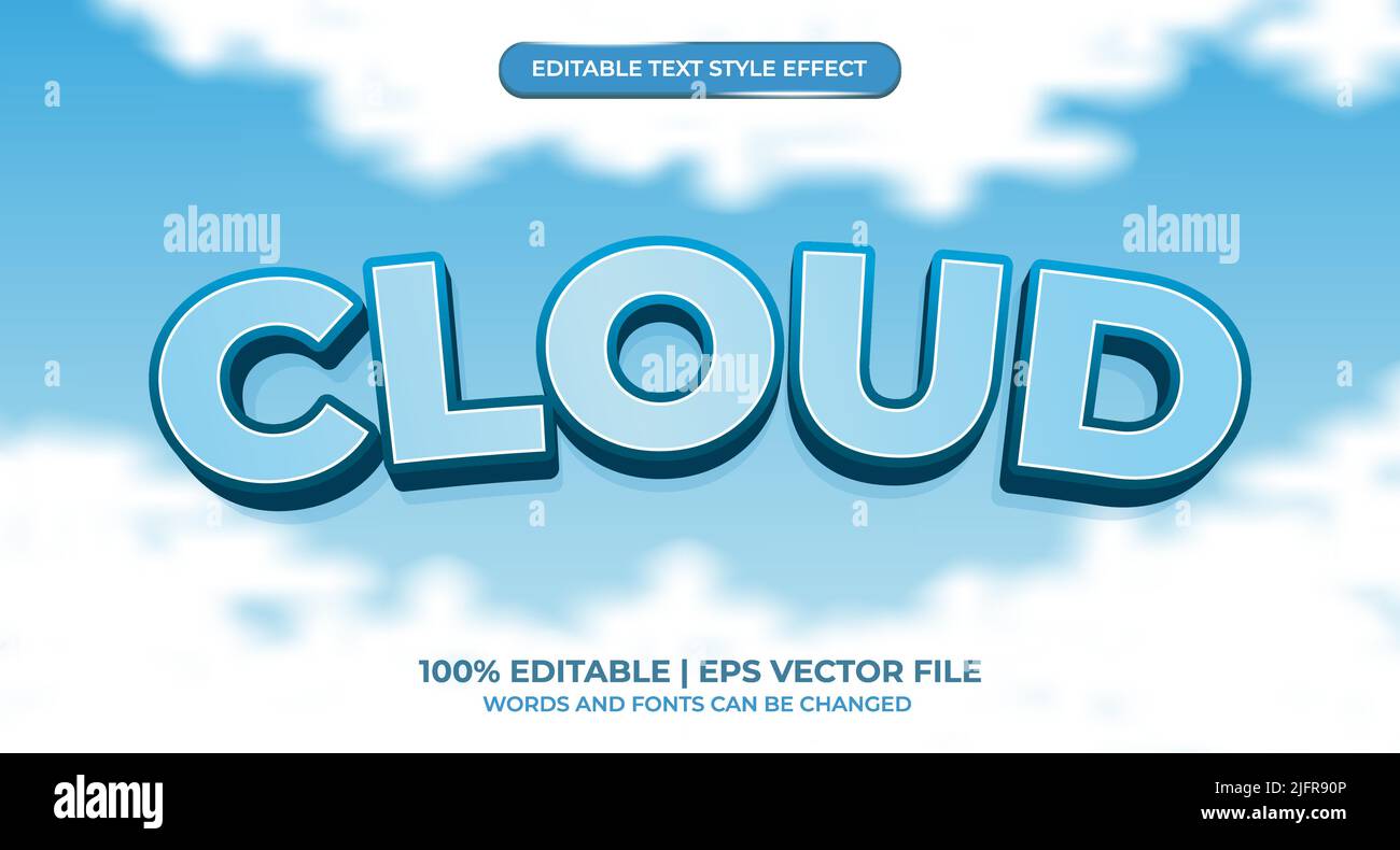 Editable text effect - sky and cloud style Stock Vector Image & Art - Alamy