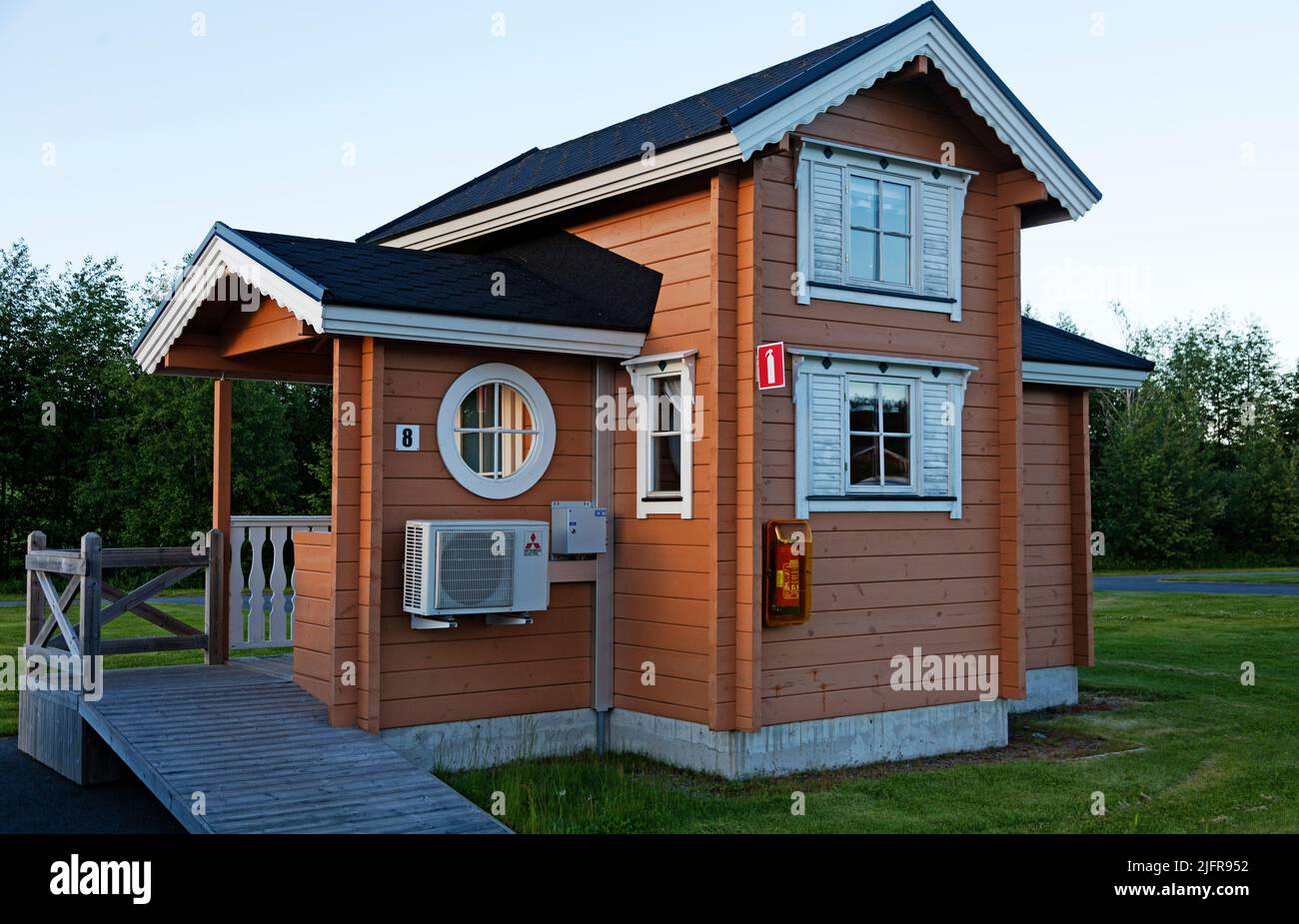 Harma, Finland - June 20, 2022: a small cottage on the campsite Stock ...
