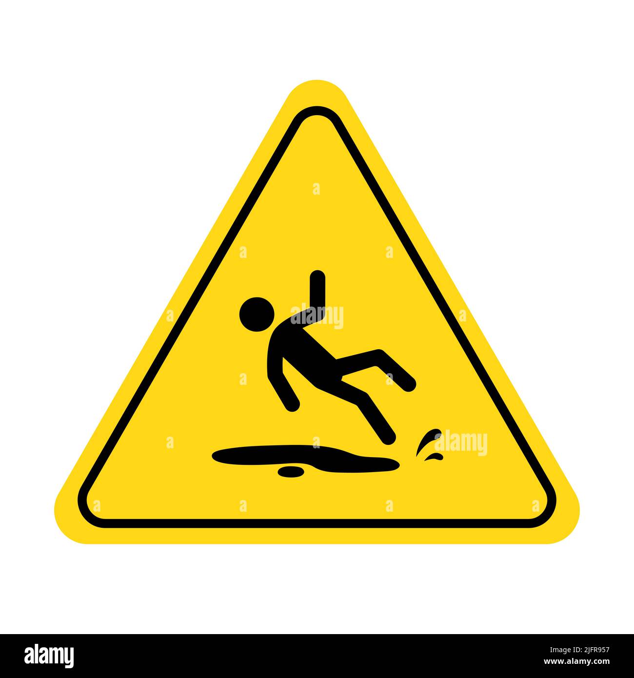 Wet floor icon. Slippery floor caution sign with fall pictogram man ...