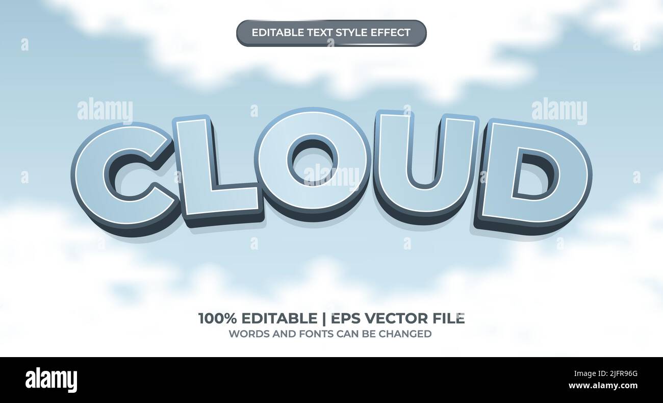 Editable text effect - sky and cloud style Stock Vector Image & Art - Alamy