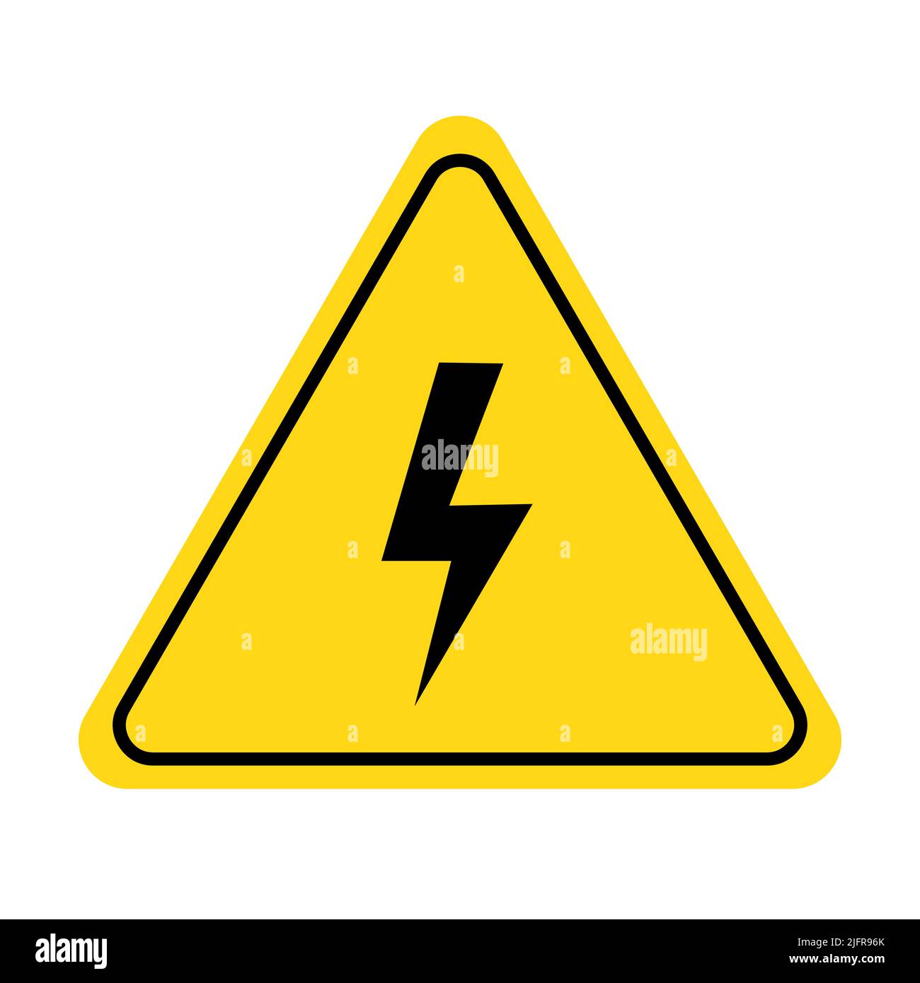 Electric shock danger icon. High voltage shock caution sign with ...