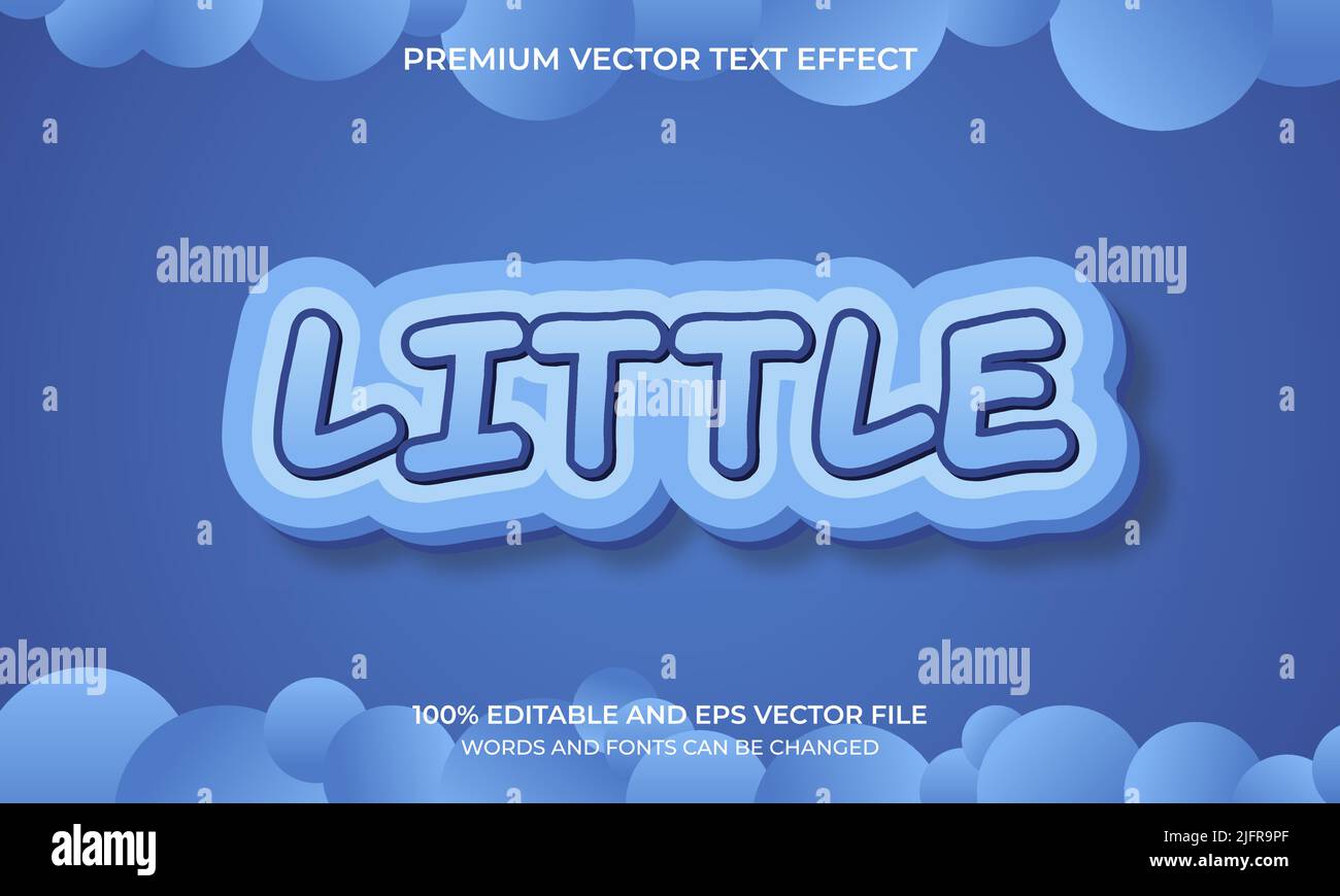 Editable text effect - little style Stock Vector Image & Art - Alamy