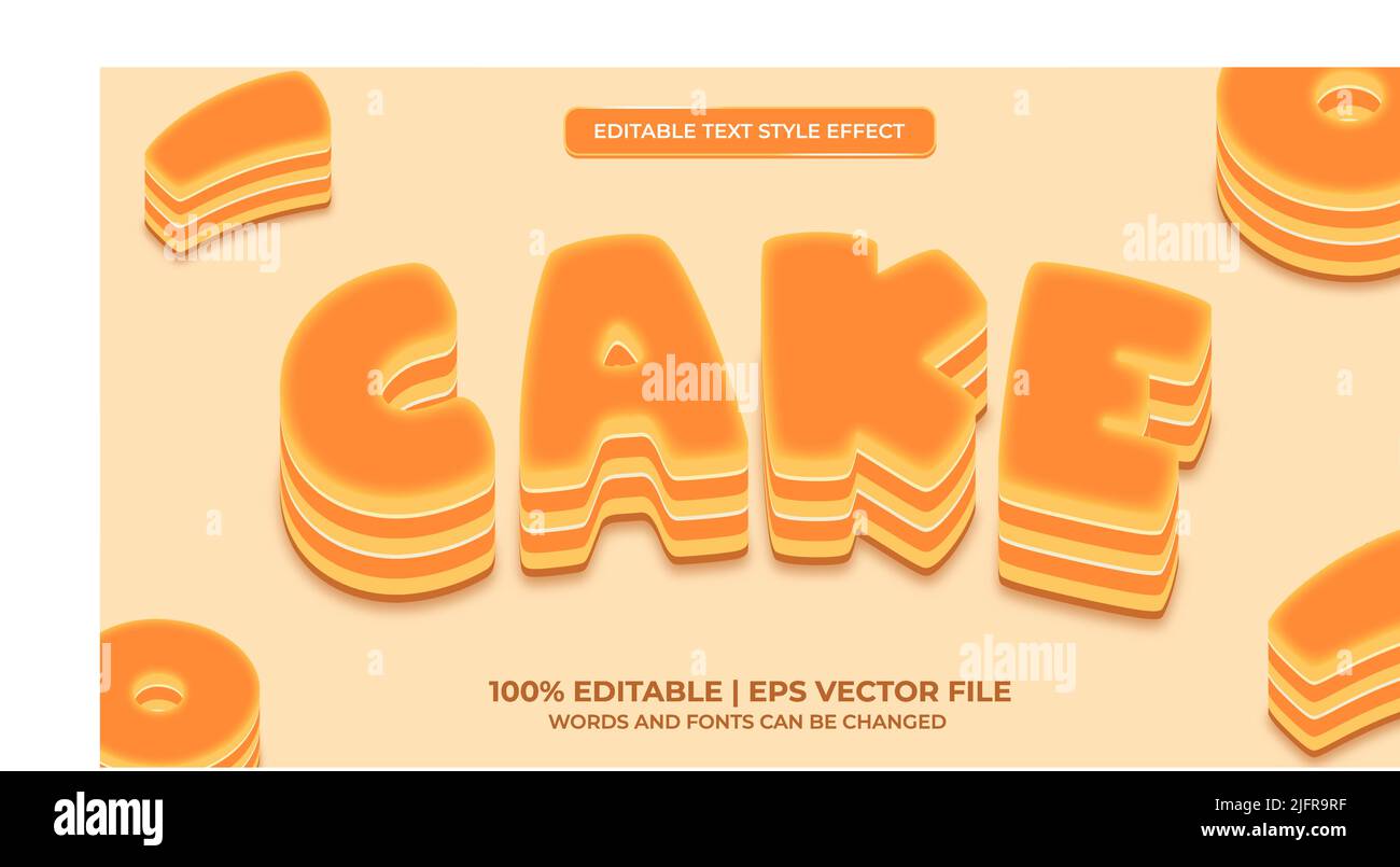 orange cake dessert editable text effect for food and beverage desert ...