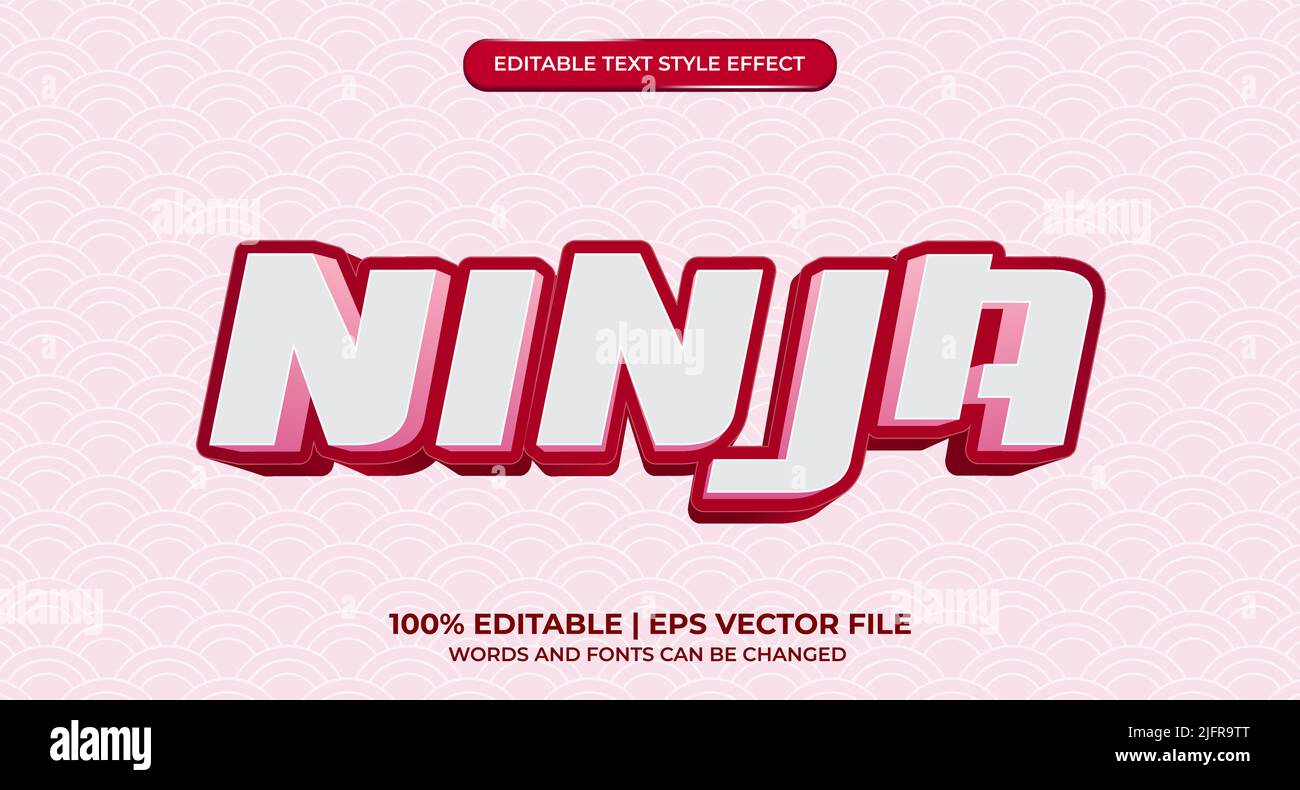 Ninja editable text effect Stock Vector Image & Art - Alamy