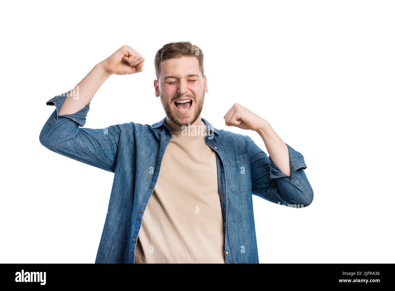 Gesture of triumph hi-res stock photography and images - Alamy
