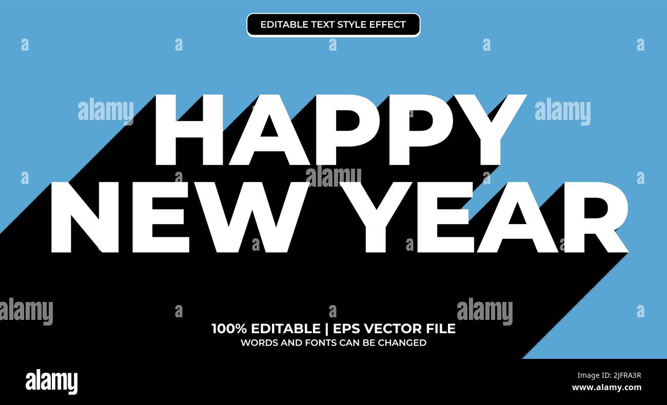Happy new year 3d editable text effect design Stock Vector Image & Art ...
