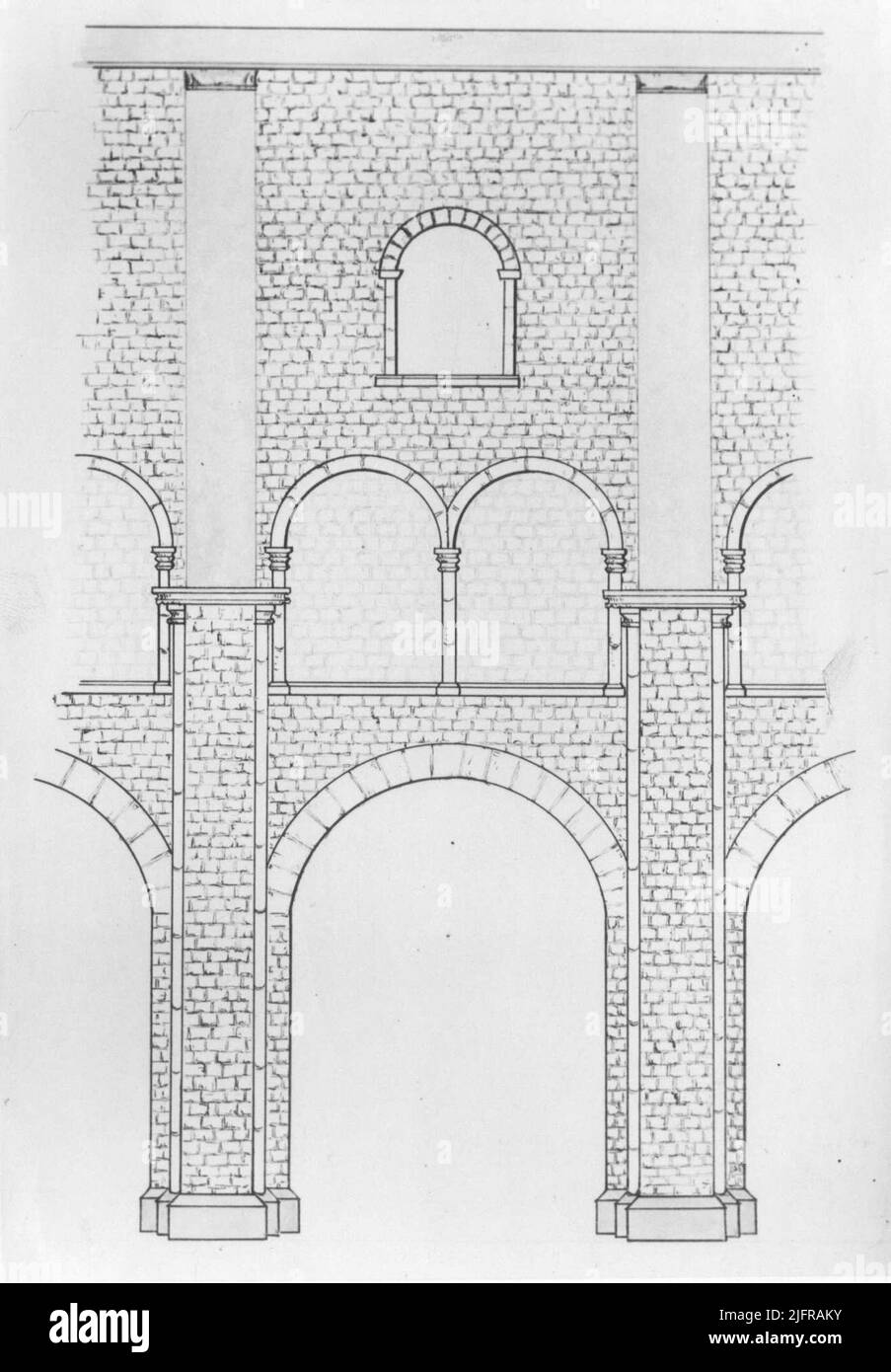 A drawing of the triforium of the St. Stevenskerk Stock Photo - Alamy