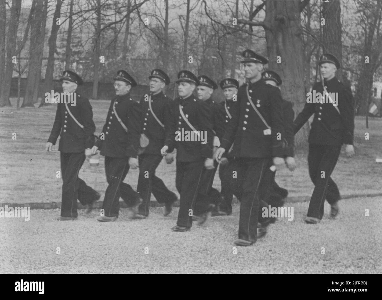 A group of tram conductors during a training (?) For the Four Days ...