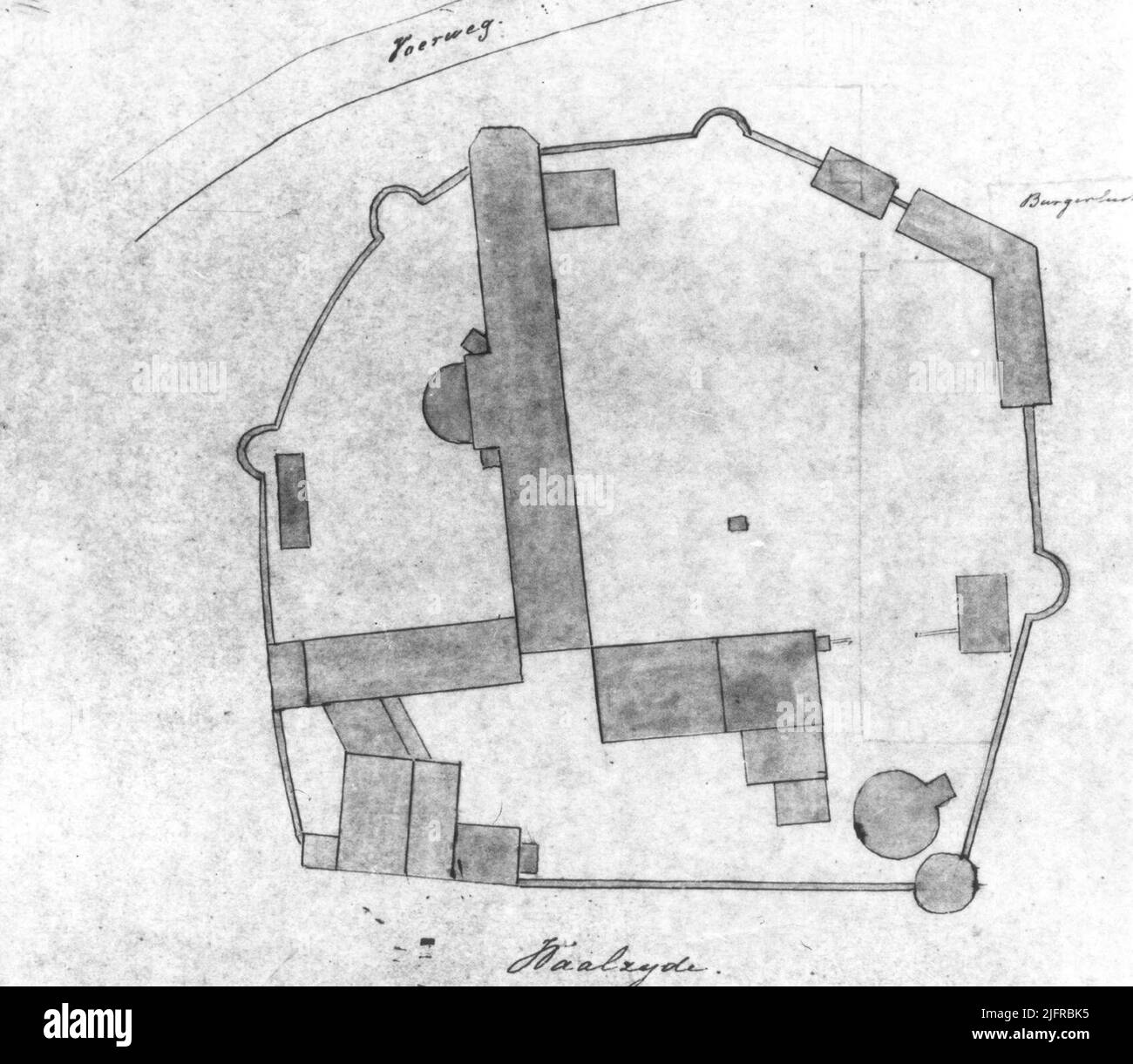 A map of the Valkhofburcht by ir. Jan Jacob Weve Stock Photo - Alamy